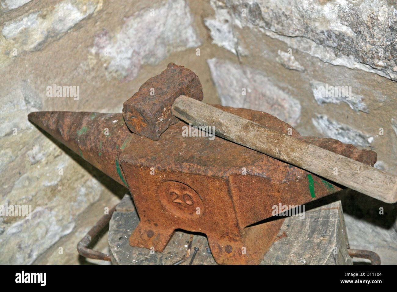 old and rusted iron anvil for beating with hammer Stock Photo - Alamy