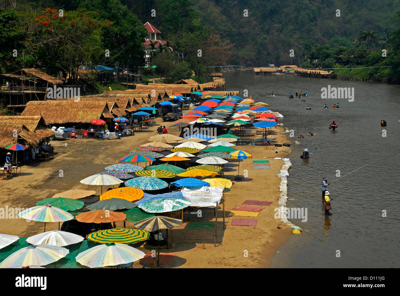 river, Mae, Kok, people, Tha Ton. District, Mae Ai, Chiang Mai ...