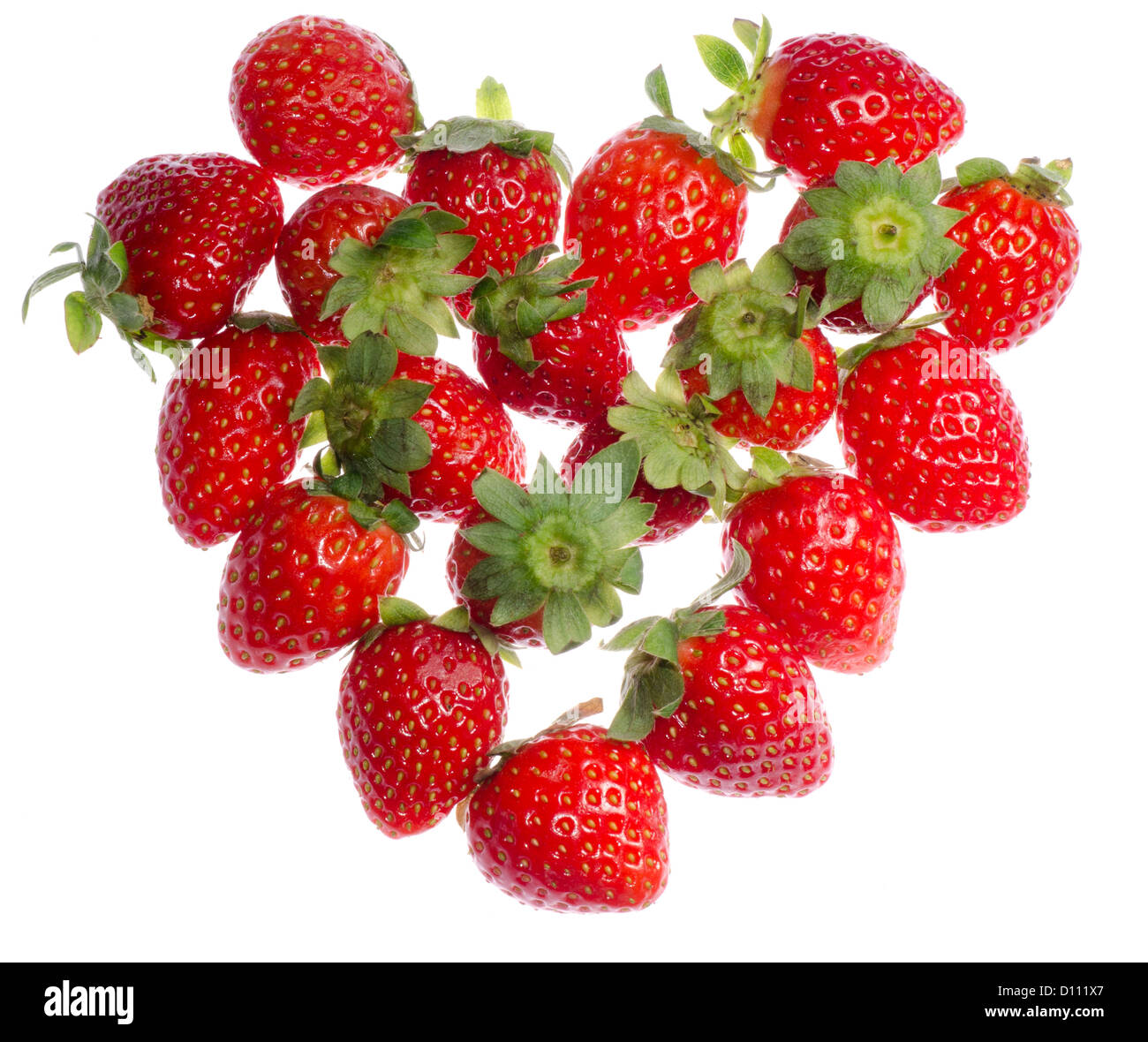 red strawberry heart shape isolated on white Stock Photo - Alamy