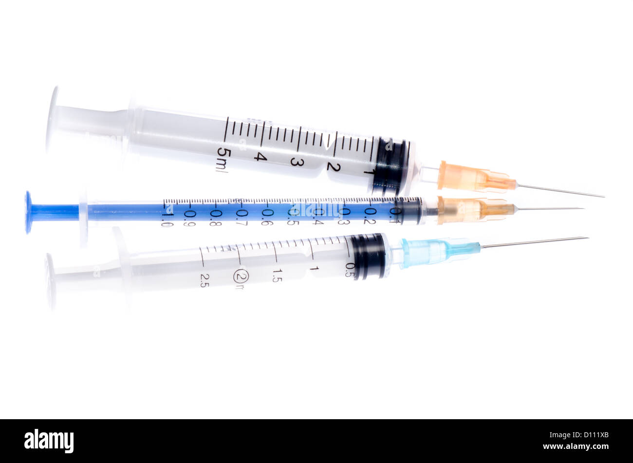 medical tool syringe isolated on white Stock Photo - Alamy