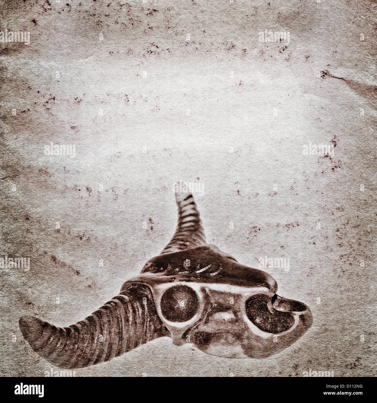 demon bull skull old grunge paper texture background Stock Photo - Alamy