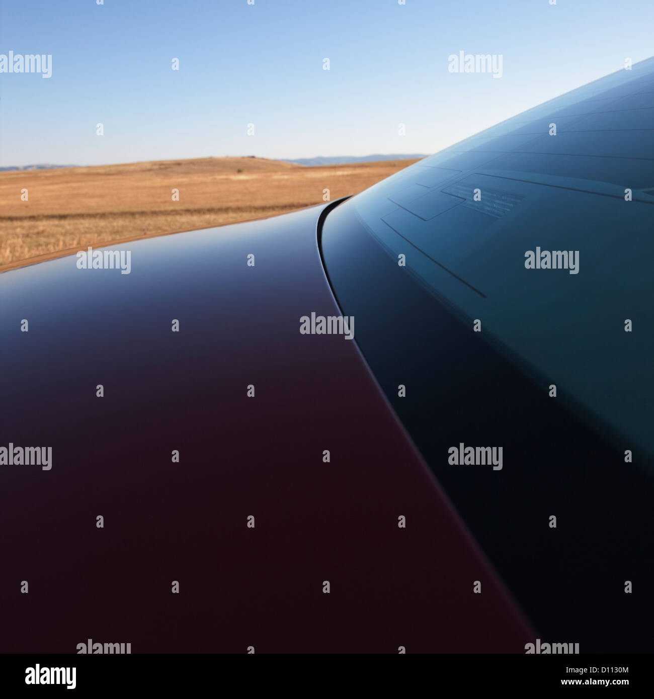 Rear Windshield of a Red Car Stock Photo - Alamy