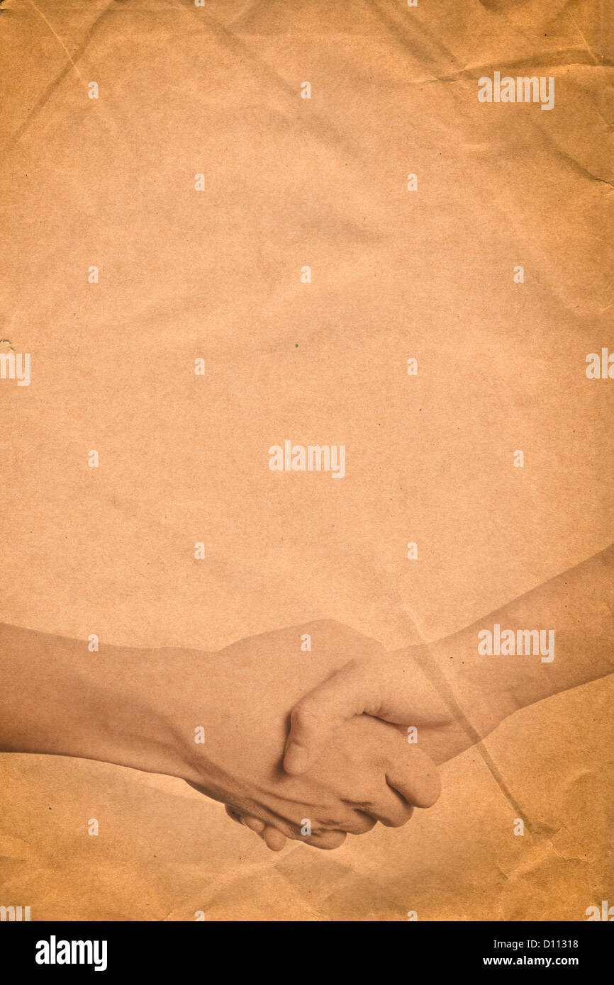 business hand shaking concept, on grunge paper background Stock Photo ...
