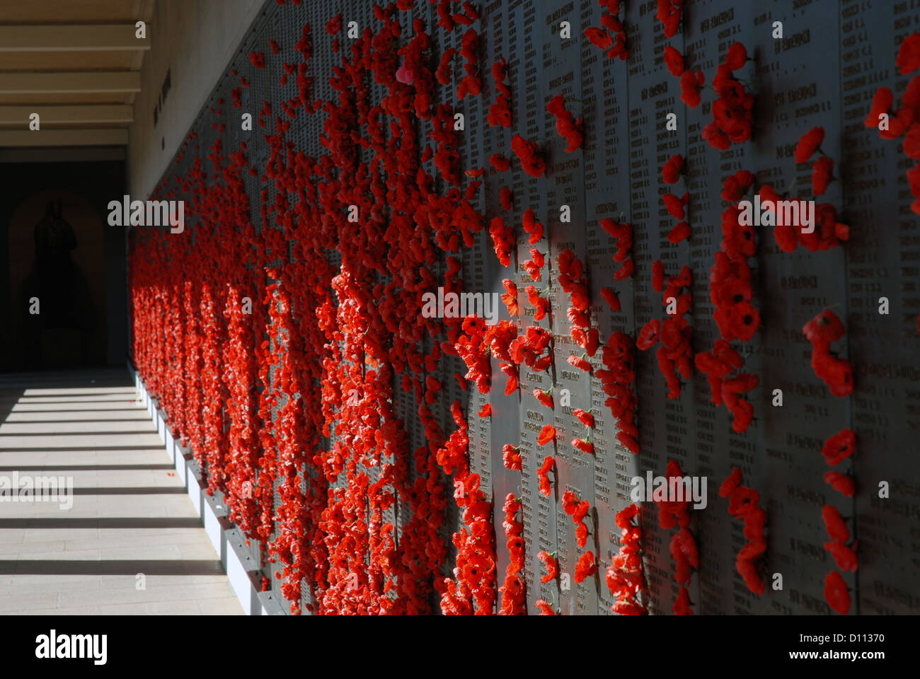 Names of fallen soldiers in the Wall of Remembrance, at the National ...