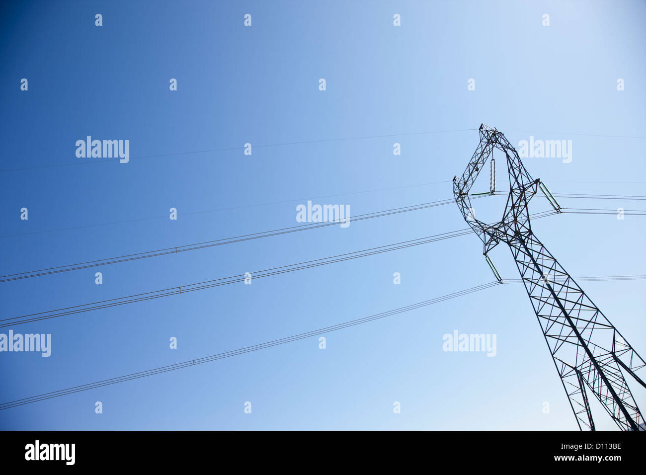 Power Pylon with Power Lines Stock Photo - Alamy