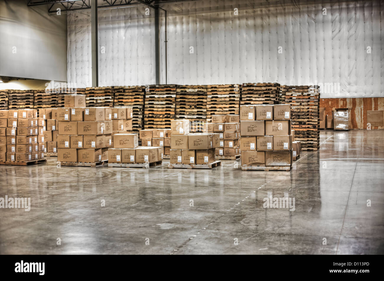 Stacks of Boxes and Pallets Stock Photo - Alamy