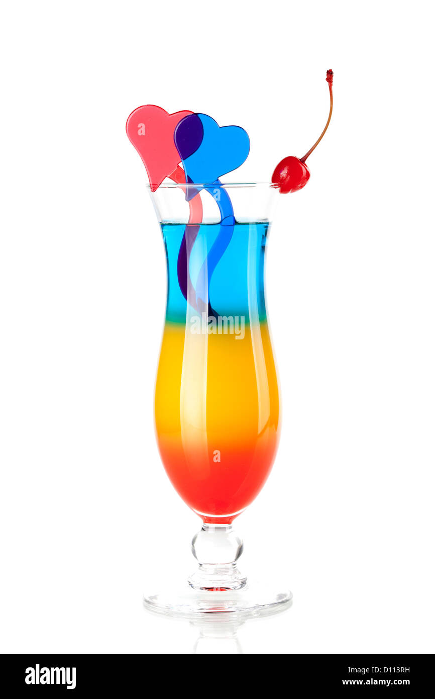 Cocktail collection - Three layered tropical cocktail with hearts ...