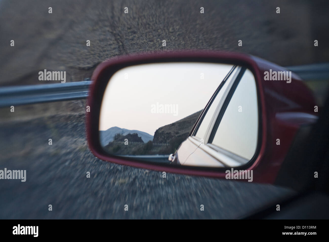 Back of Car in Mirror Stock Photo - Alamy