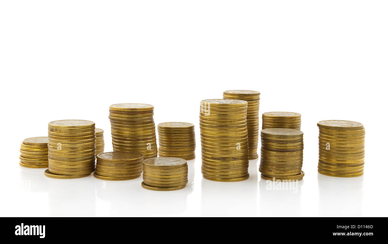 coins isolated on white background Stock Photo - Alamy