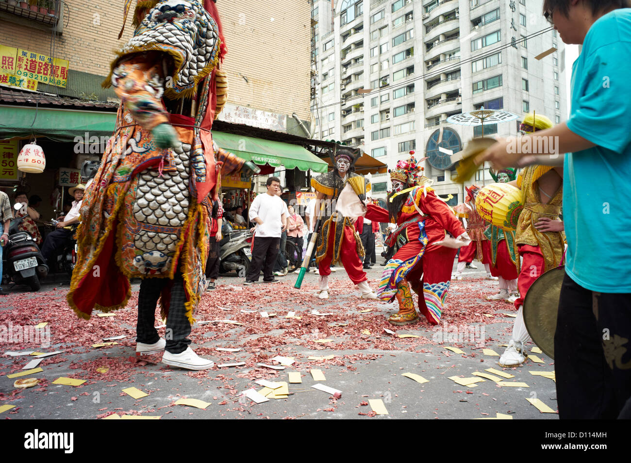 The Mazu parade through the streets of Taipei, celebrating the goddess ...