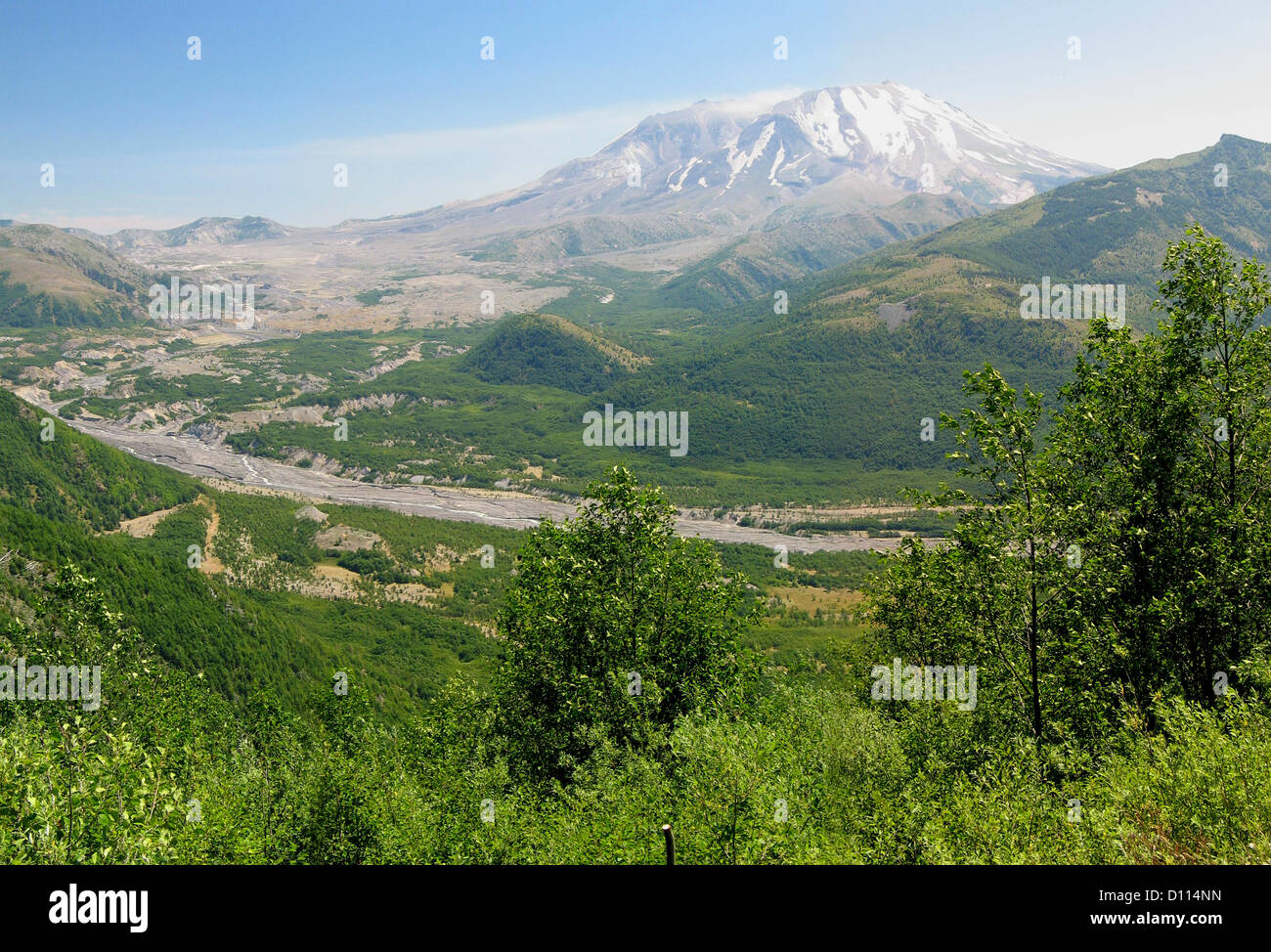 Mount St. Helens in Washington State, USA with the Toutle River as seen ...