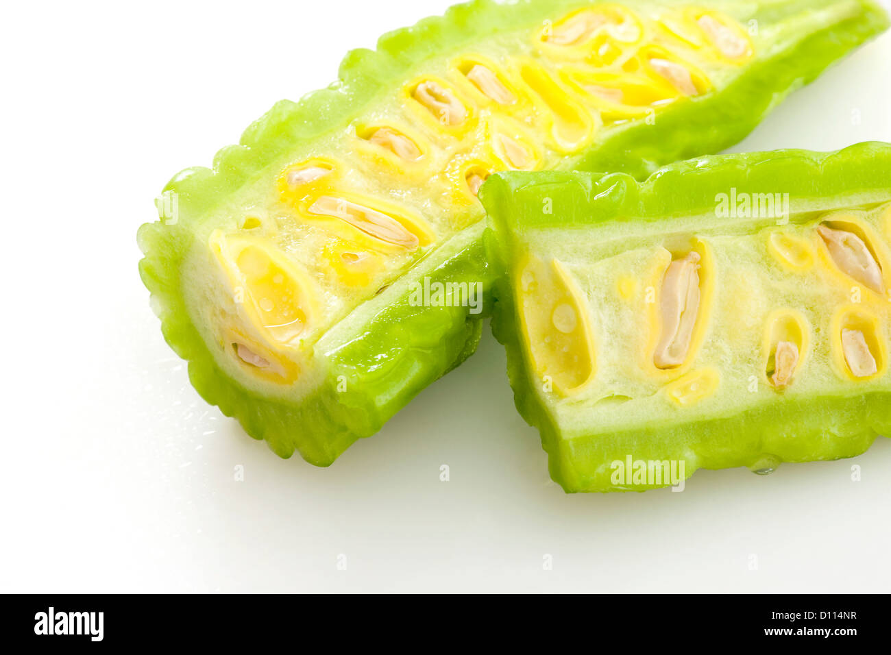 Cross section of bitter melon Stock Photo - Alamy