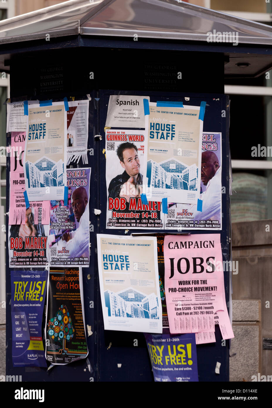 Flyers and ads on an outdoor bulletin board Stock Photo - Alamy