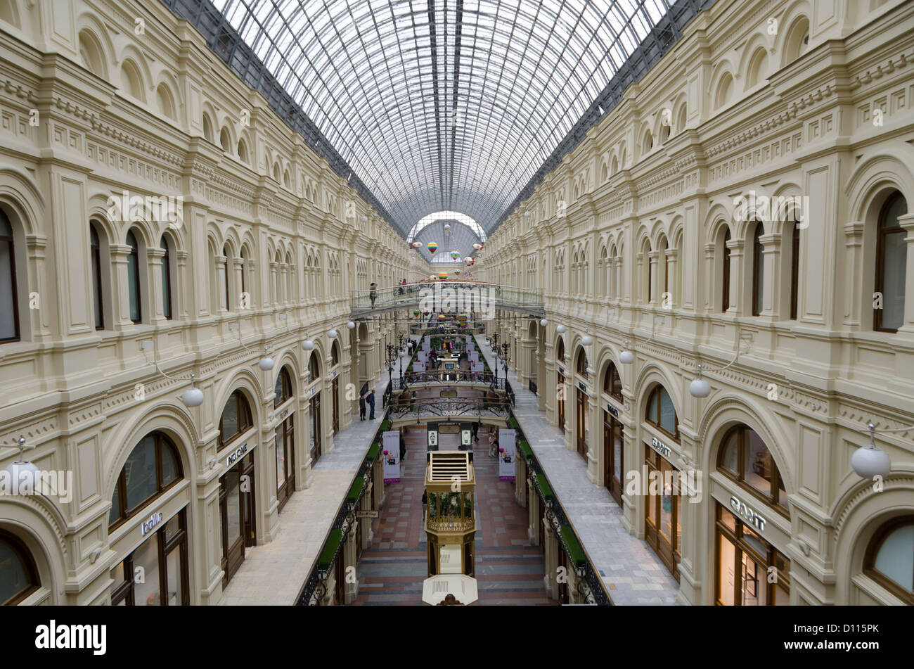 Interior of Gum department store, red square, Moscow, Russia Stock ...