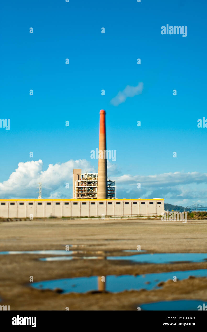 Factory with Smokestack Stock Photo - Alamy