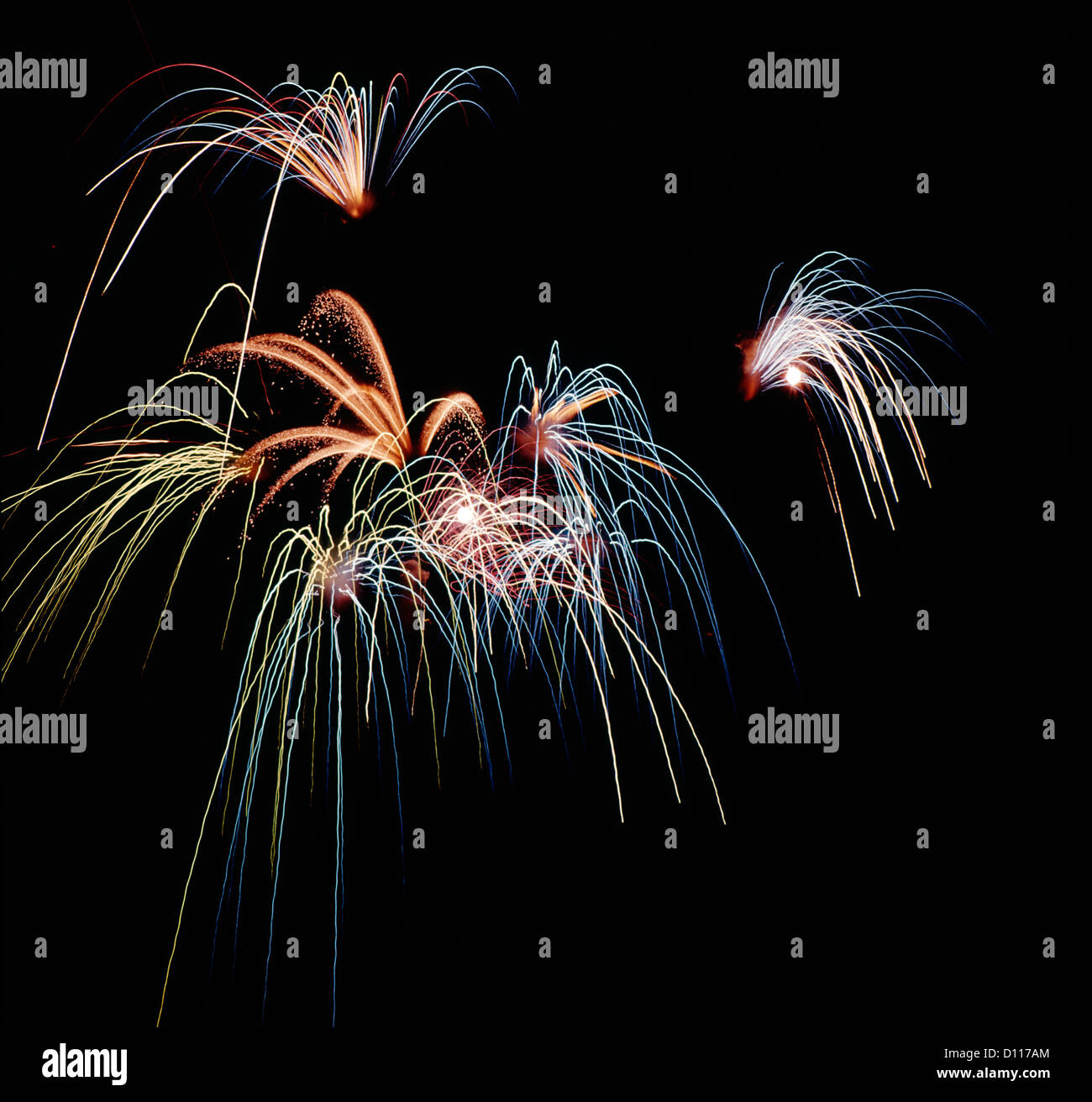 FESTIVE FIREWORKS DISPLAY IN NIGHT SKY Stock Photo - Alamy