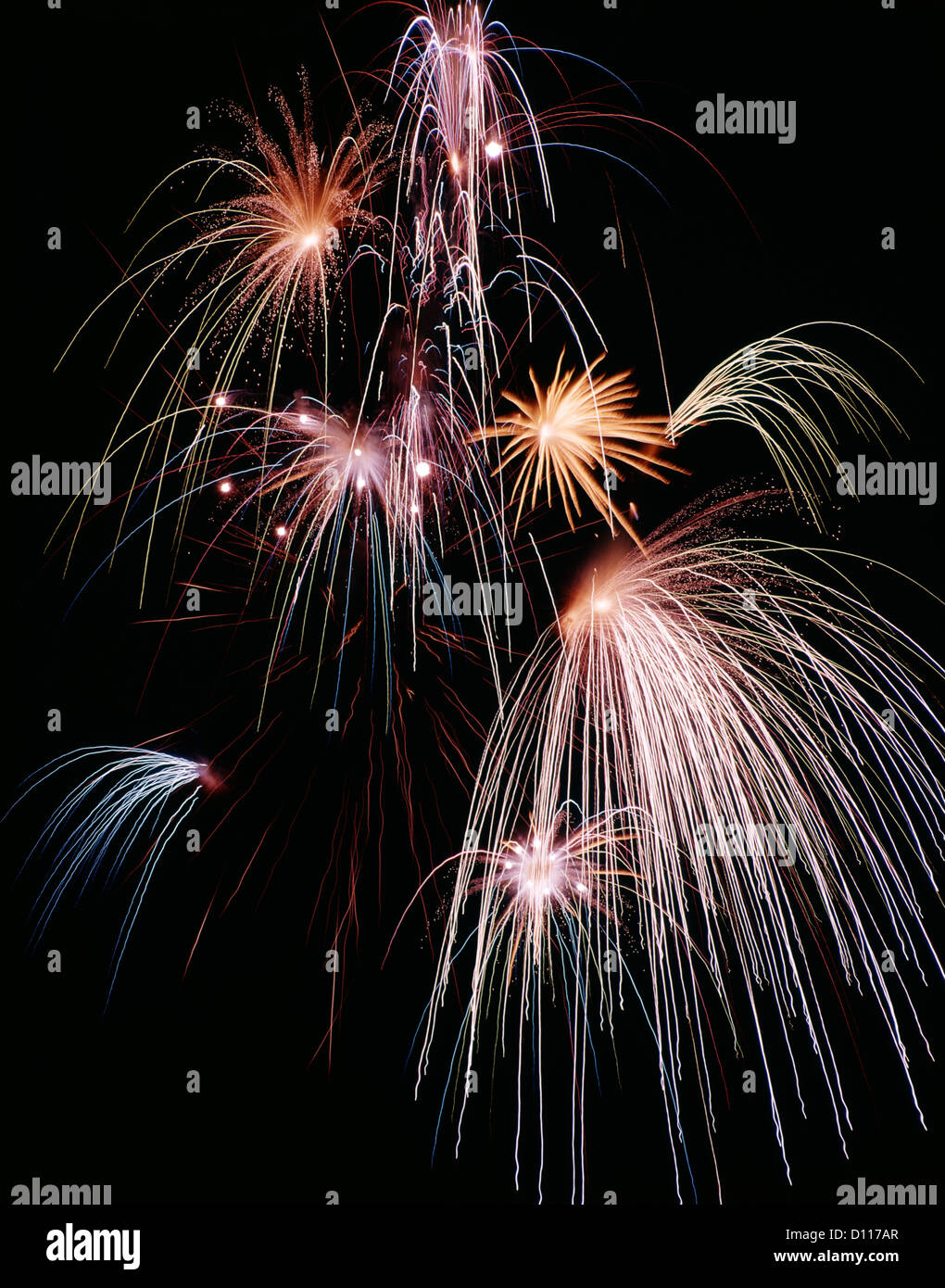 FESTIVE FIREWORKS DISPLAY IN NIGHT SKY Stock Photo - Alamy
