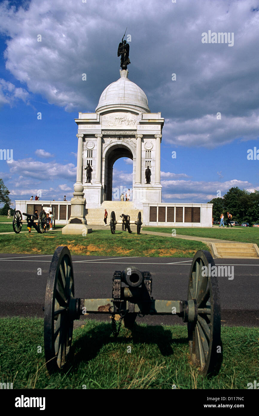 PENNSYLVANIA MEMORIAL MONUMENT GETTYSBURG BATTLEFIELD, PA Stock Photo ...