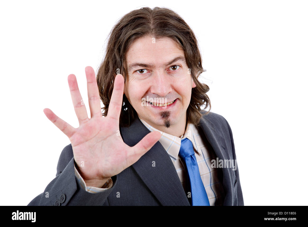 business man making stop. Focus on the head Stock Photo - Alamy