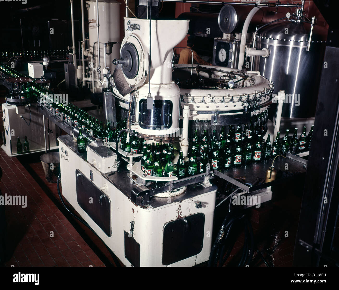 1970s INTERIOR OF 7UP BOTTLING PLANT Stock Photo - Alamy