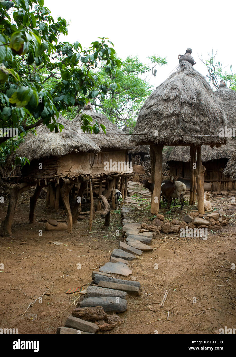 Square In Konso Village, Omo Valley, Ethiopia Stock Photo - Alamy