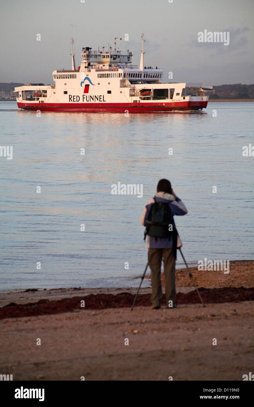 Red Funnel ferry Red Osprey heading for Southampton from Cowes with ...