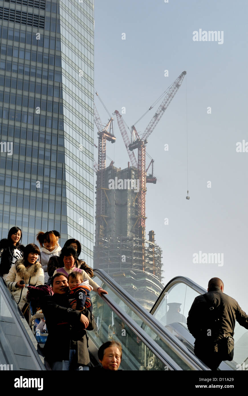 Shanghai pedestrians walking in financial district Lujiazui Stock Photo ...
