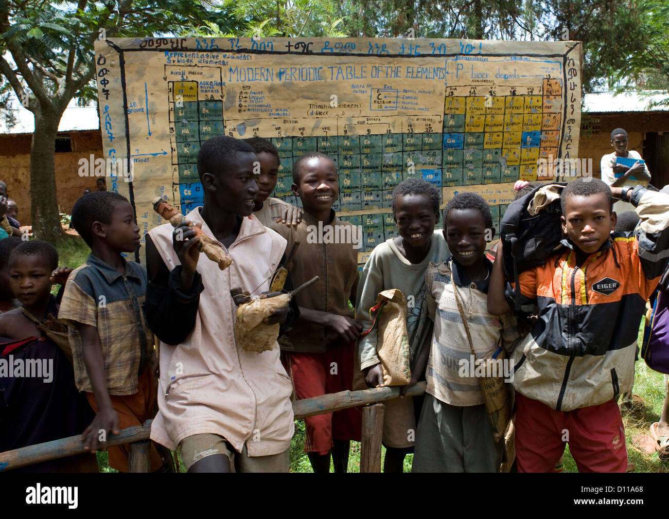 Teacher Giving Class At Mecheke School, Konso Tribe, Omo Valley ...