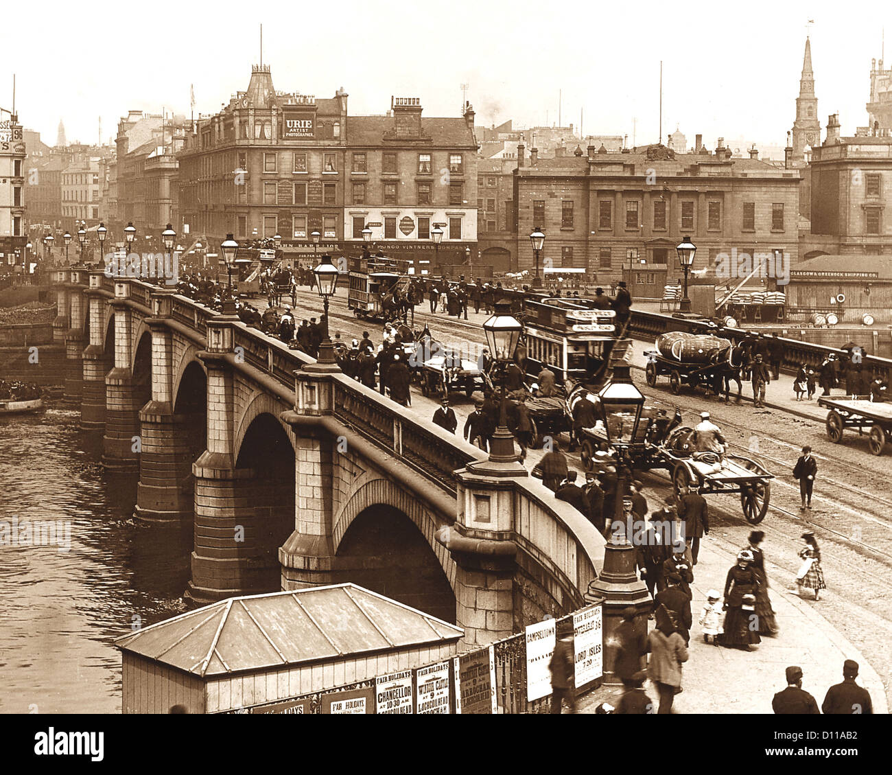 Broomielaw Bridge Glasgow Victorian period Stock Photo - Alamy