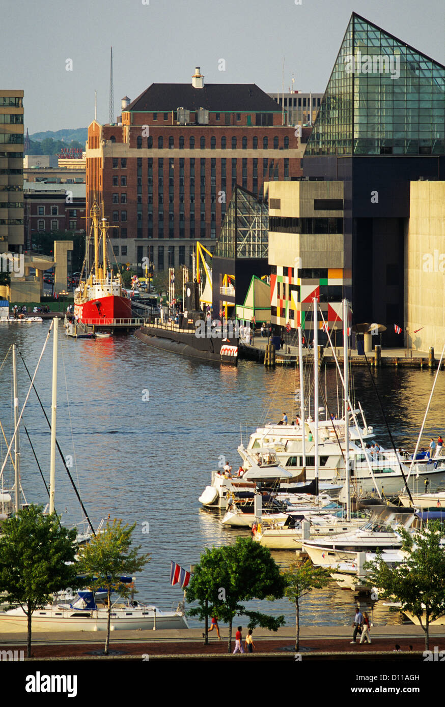 1990s BALTIMORE INNER HARBOR AND NATIONAL AQUARIUM BALTIMORE MARYLAND ...