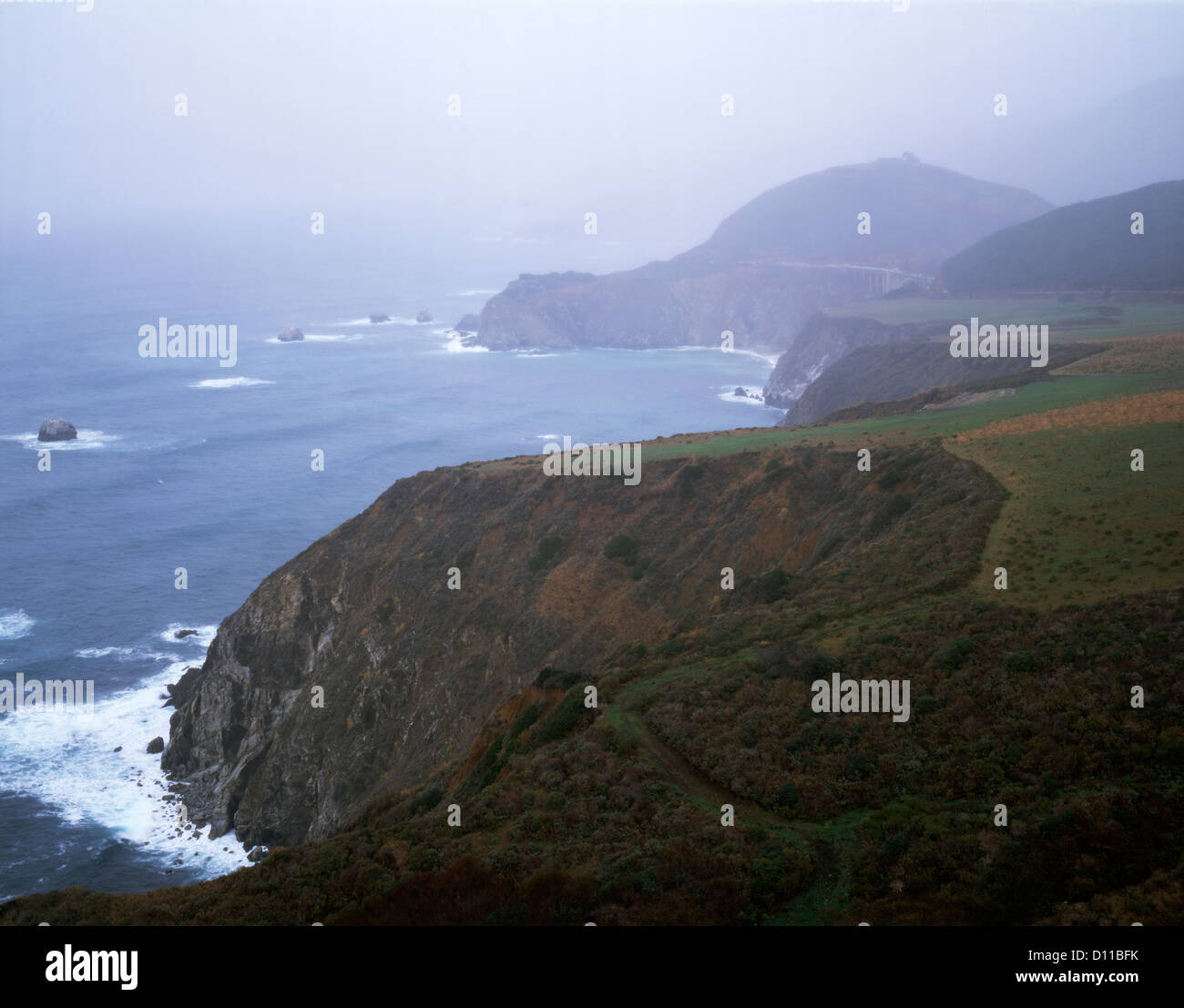 1990s OCEAN AND FOG BIG SUR COAST LINE CALIFORNIA USA Stock Photo - Alamy