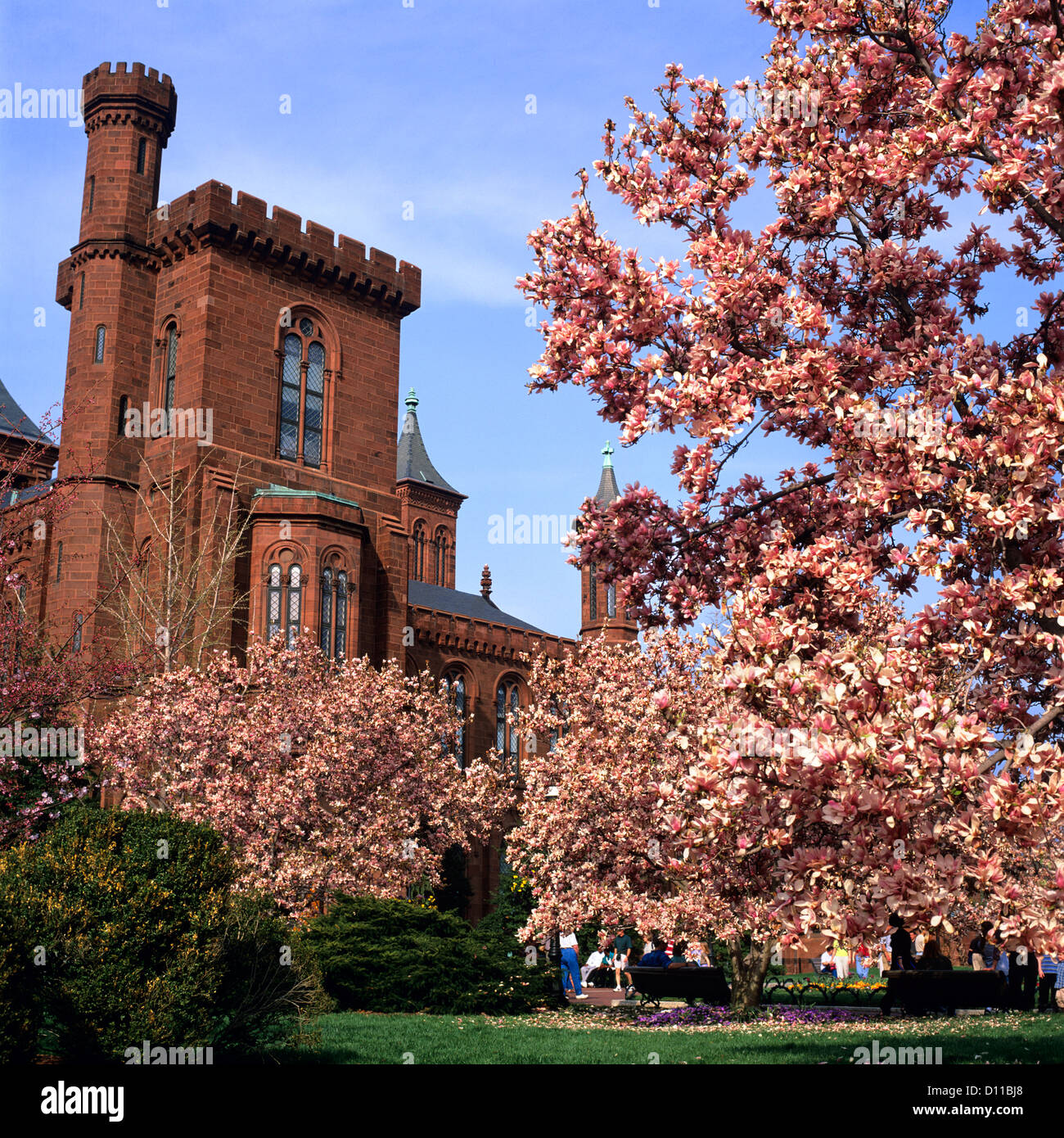 2000s THE CASTLE SMITHSONIAN INSTITUTION SPRING WASHINGTON DC USA Stock ...
