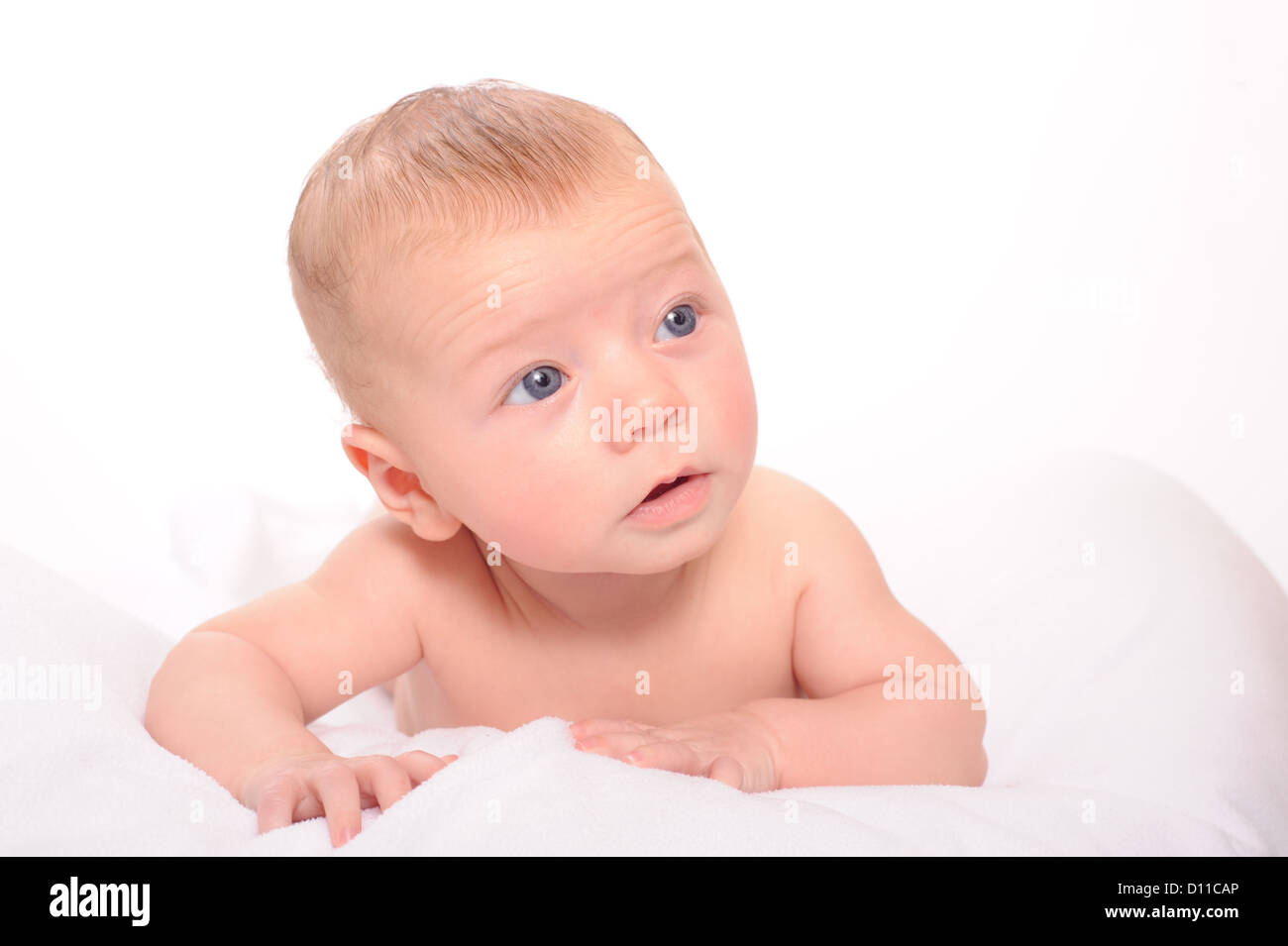baby laying on front Stock Photo - Alamy