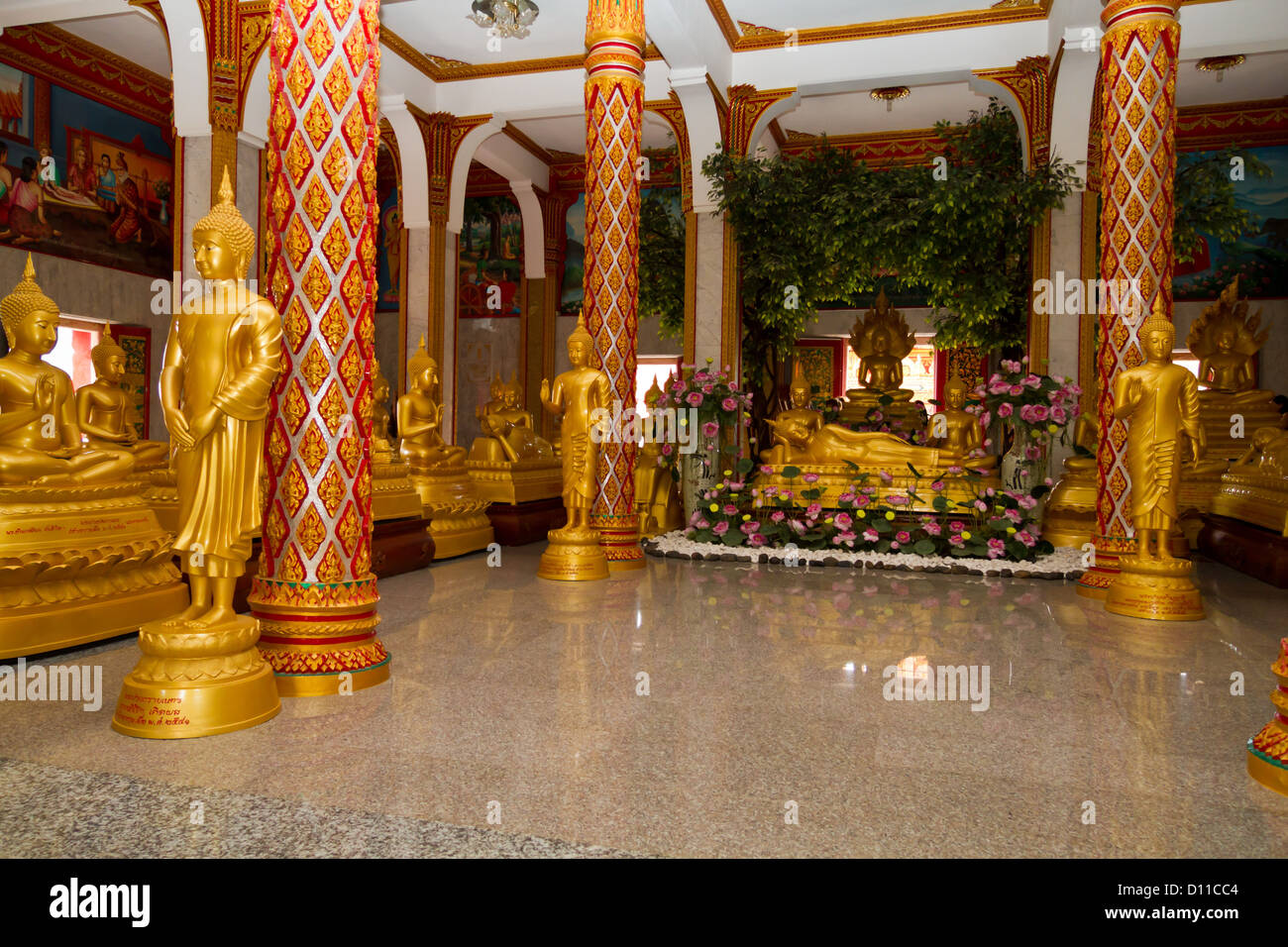 Buddha Statues in the Temple Wat Chalong on Phuket, Thailand Stock ...