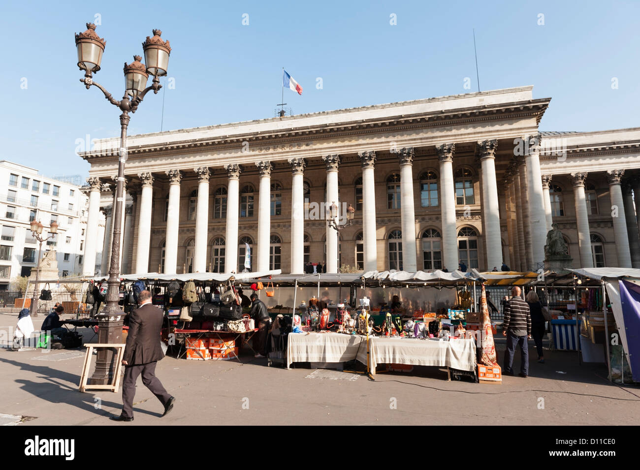 Paris, France: Street market in front of the Bourse (stock exchange) on ...