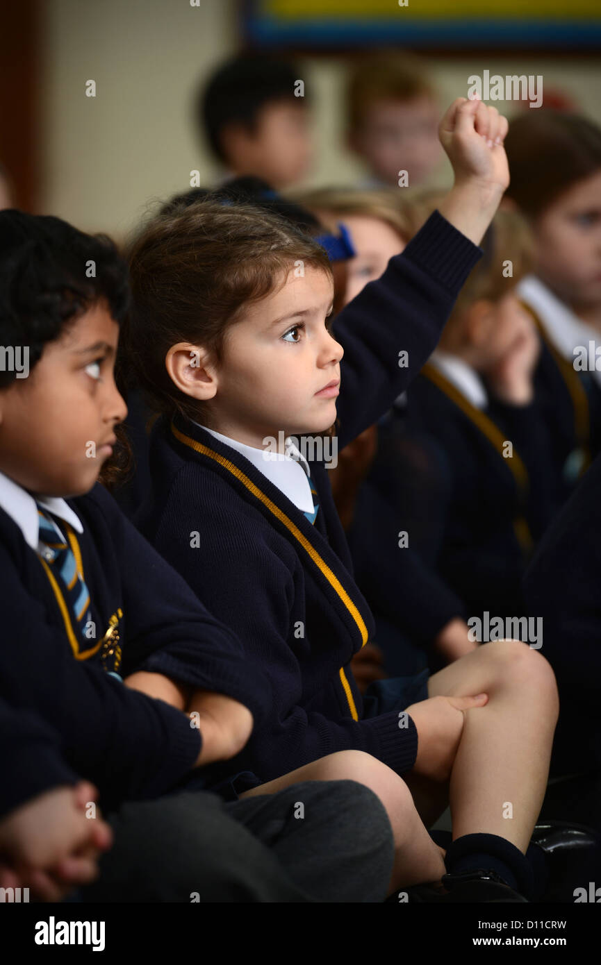 Children in morning assembly at Our Lady & St. Werburgh's Catholic ...