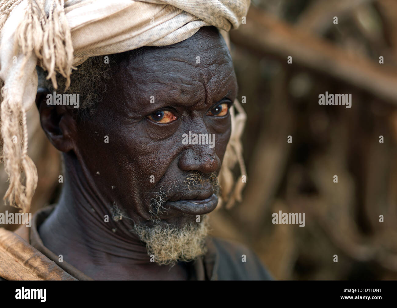 Portrait Of A Old Konso Tribe Man With Turban, Konso, Omo Valley ...