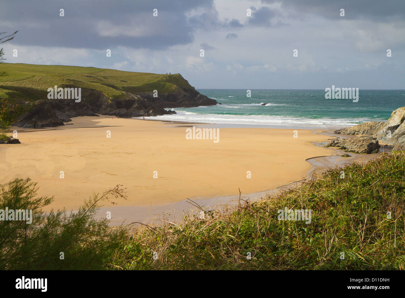 Porth Joke beach next to Crantock bay and beach Cornwall England United ...