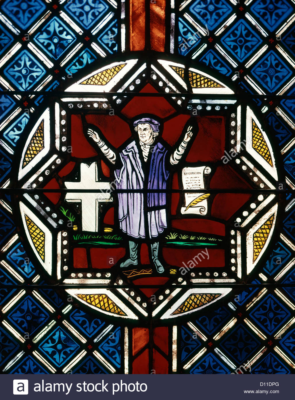 Stained Glass Window Martin Luther Stock Photos & Stained Glass Window ...