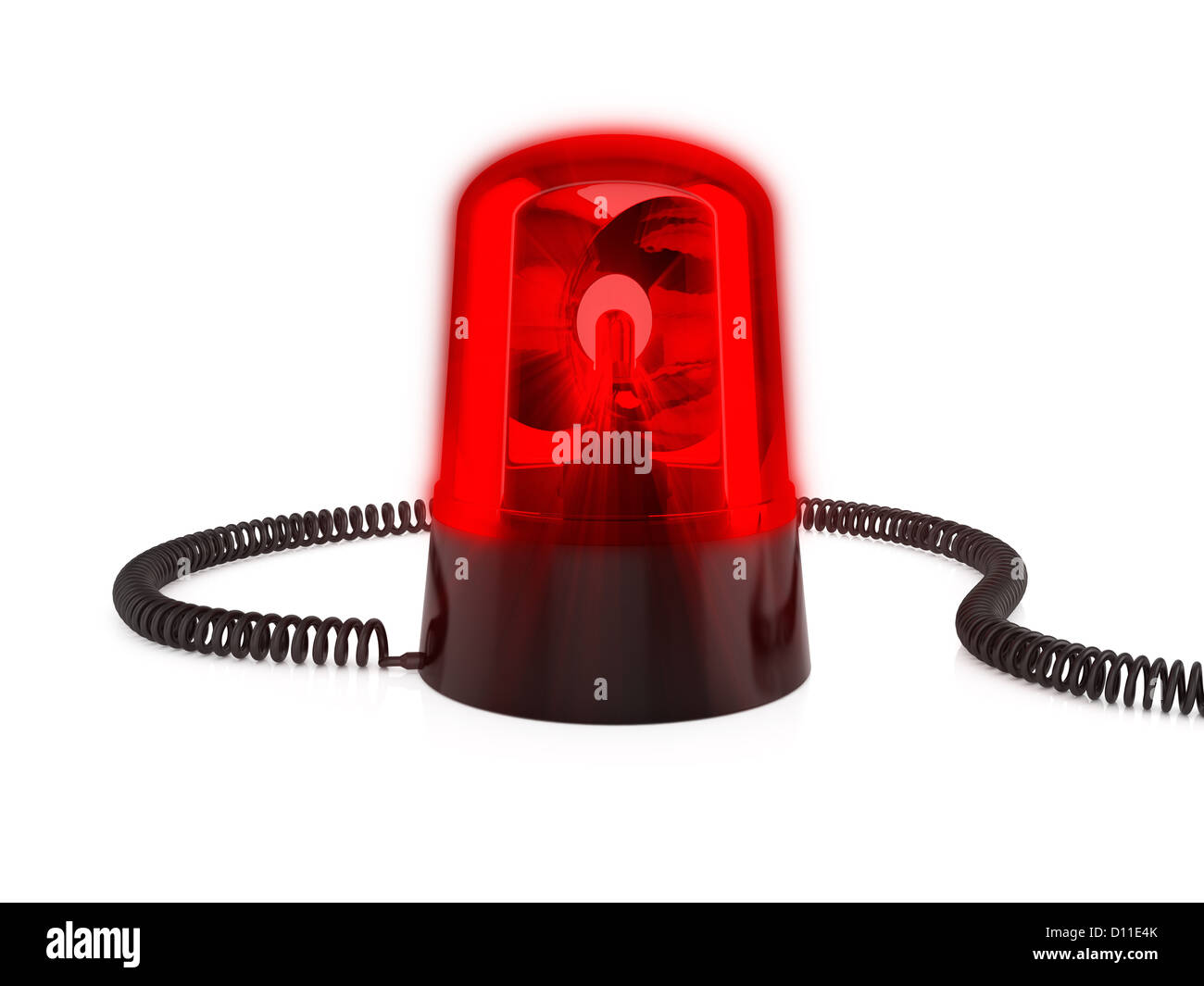 3d render of red flashing light on a white background Stock Photo - Alamy