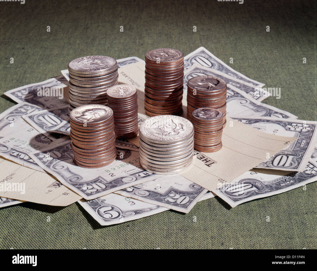 1980s MONEY CHANGE COINS CURRENCY Stock Photo - Alamy