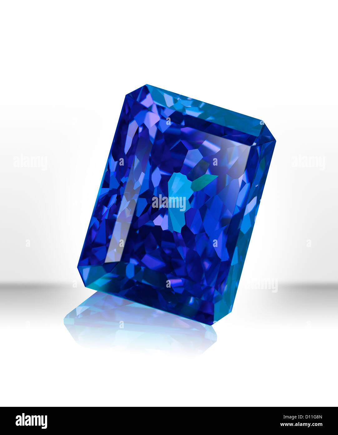 Blue rectangular gemstone Stock Photo - Alamy