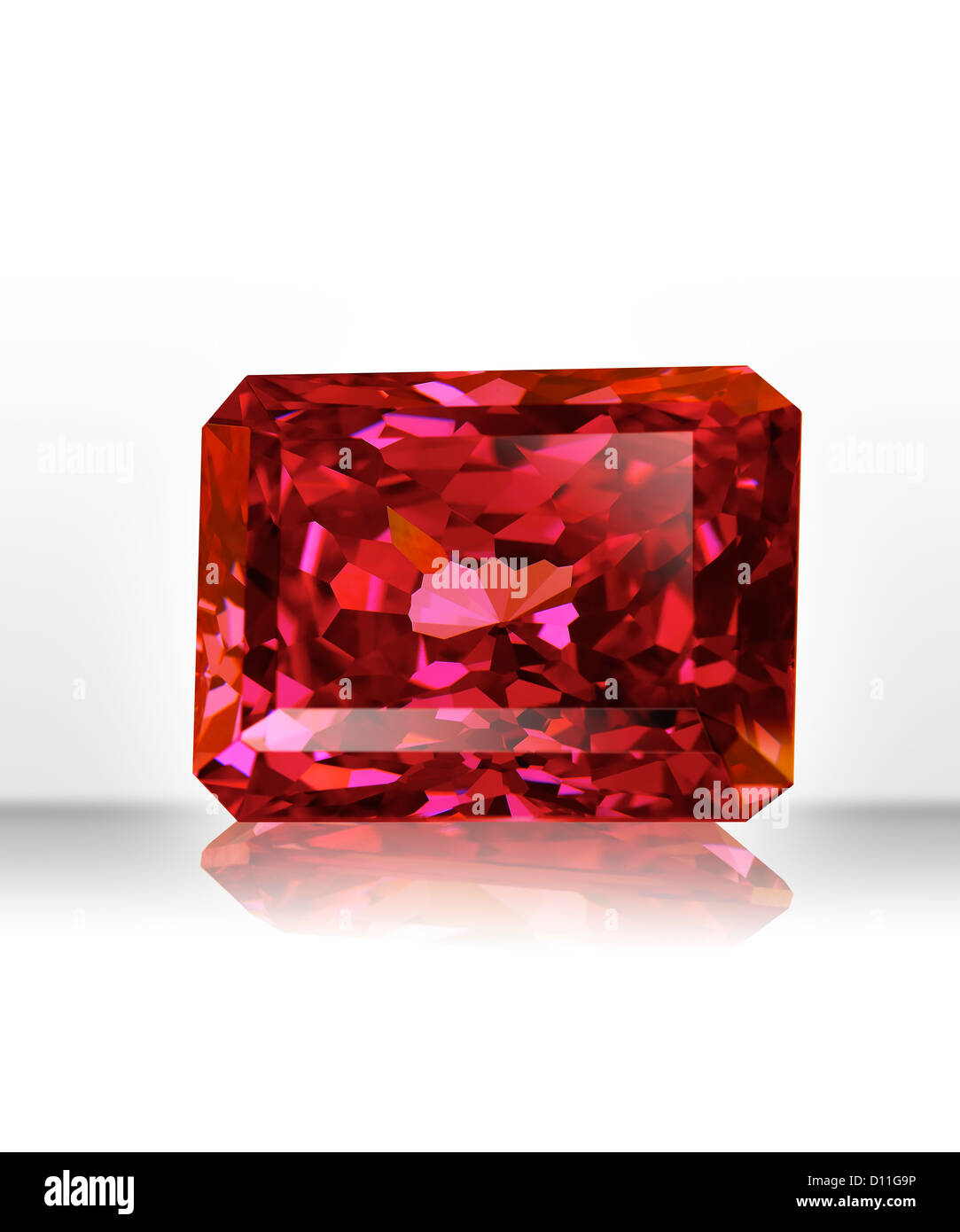 Red rectangular gemstone Stock Photo - Alamy