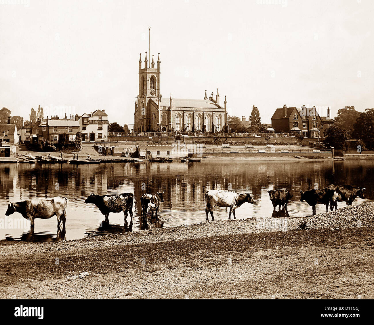 Hampton on Thames Victorian period Stock Photo - Alamy