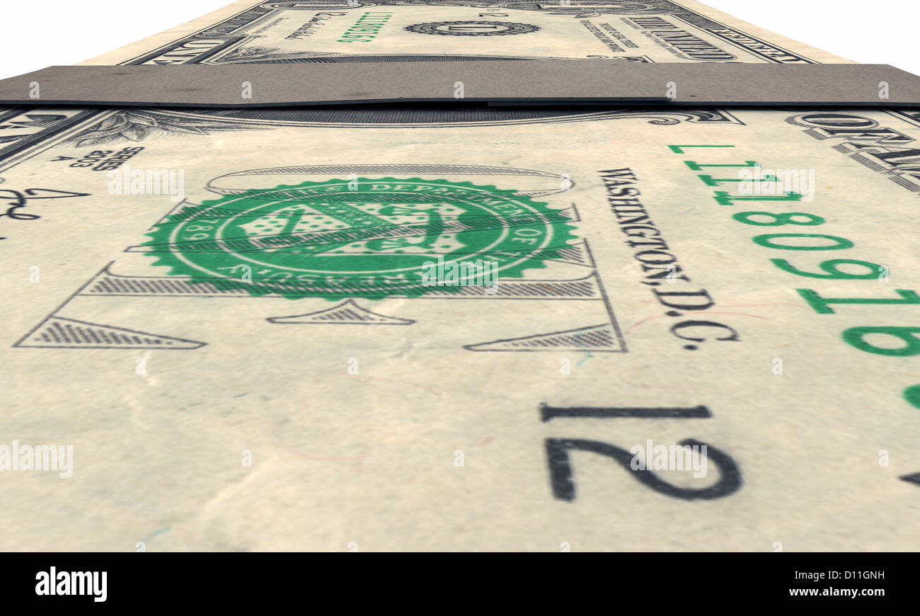 one dollars stack isolated on white background Stock Photo - Alamy