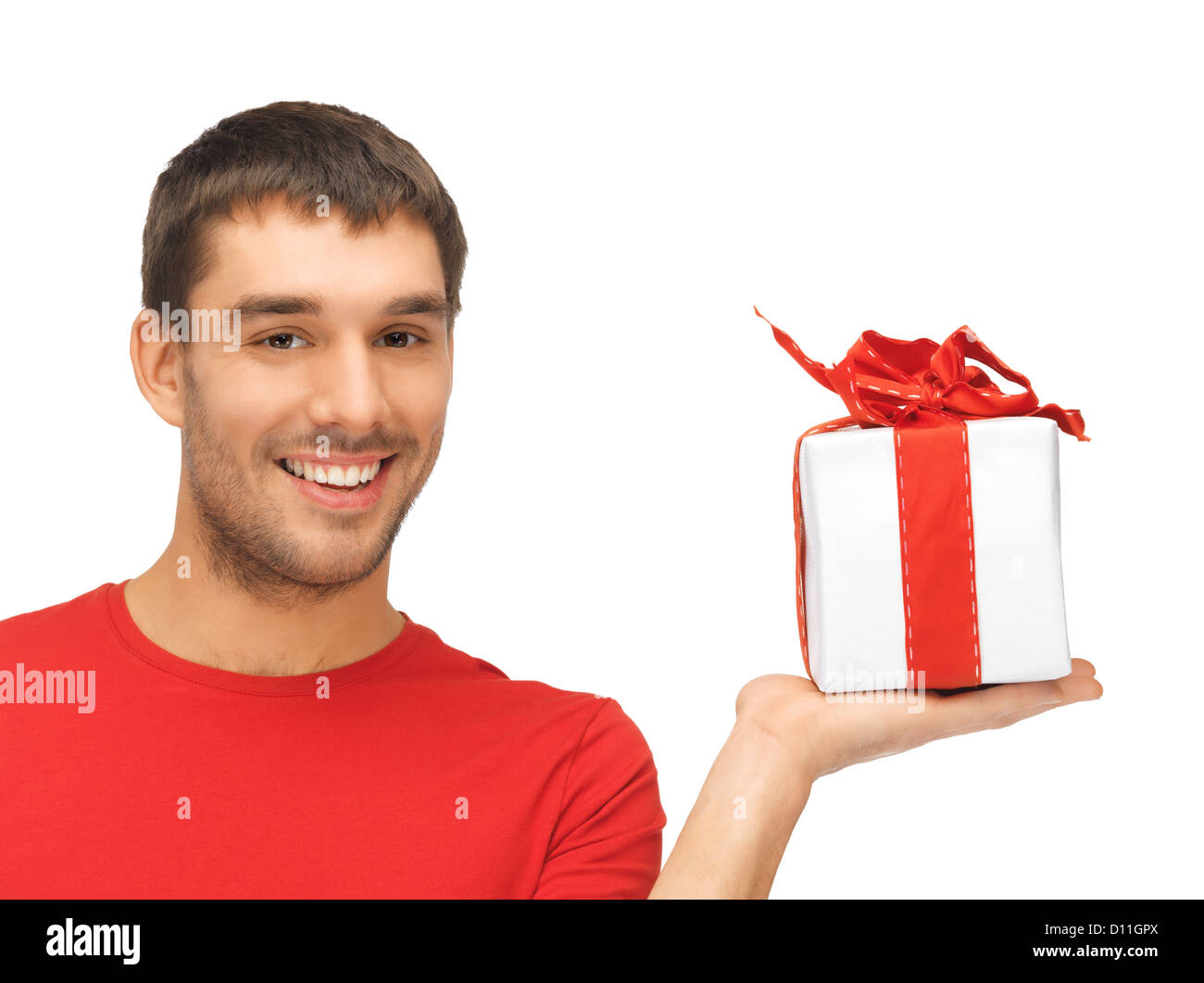 handsome man with a gift Stock Photo - Alamy