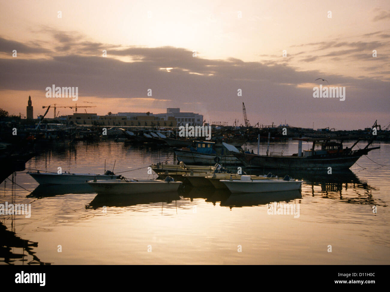 Kuwait Fishing Harbour Evening Stock Photo - Alamy