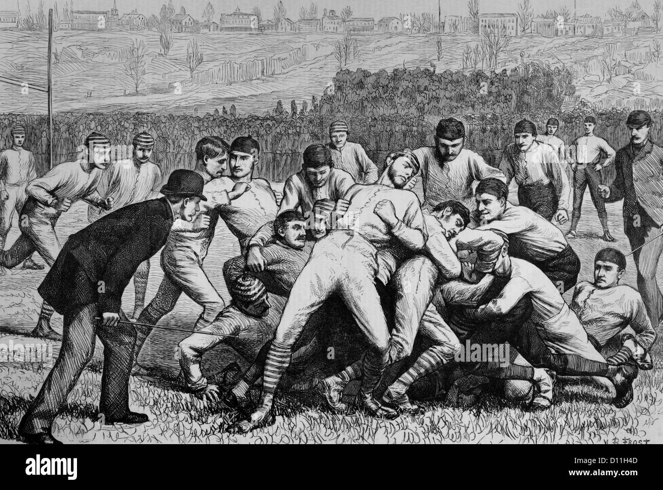 1870s 1879 FOOTBALL MATCH BETWEEN YALE AND PRINCETON IVY LEAGUE RIVALRY ...