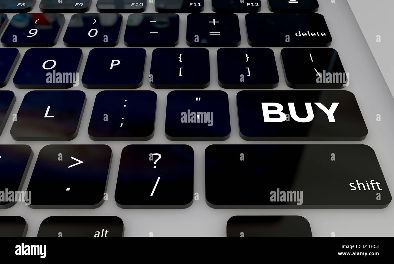 computer keyboard with buy button Stock Photo - Alamy