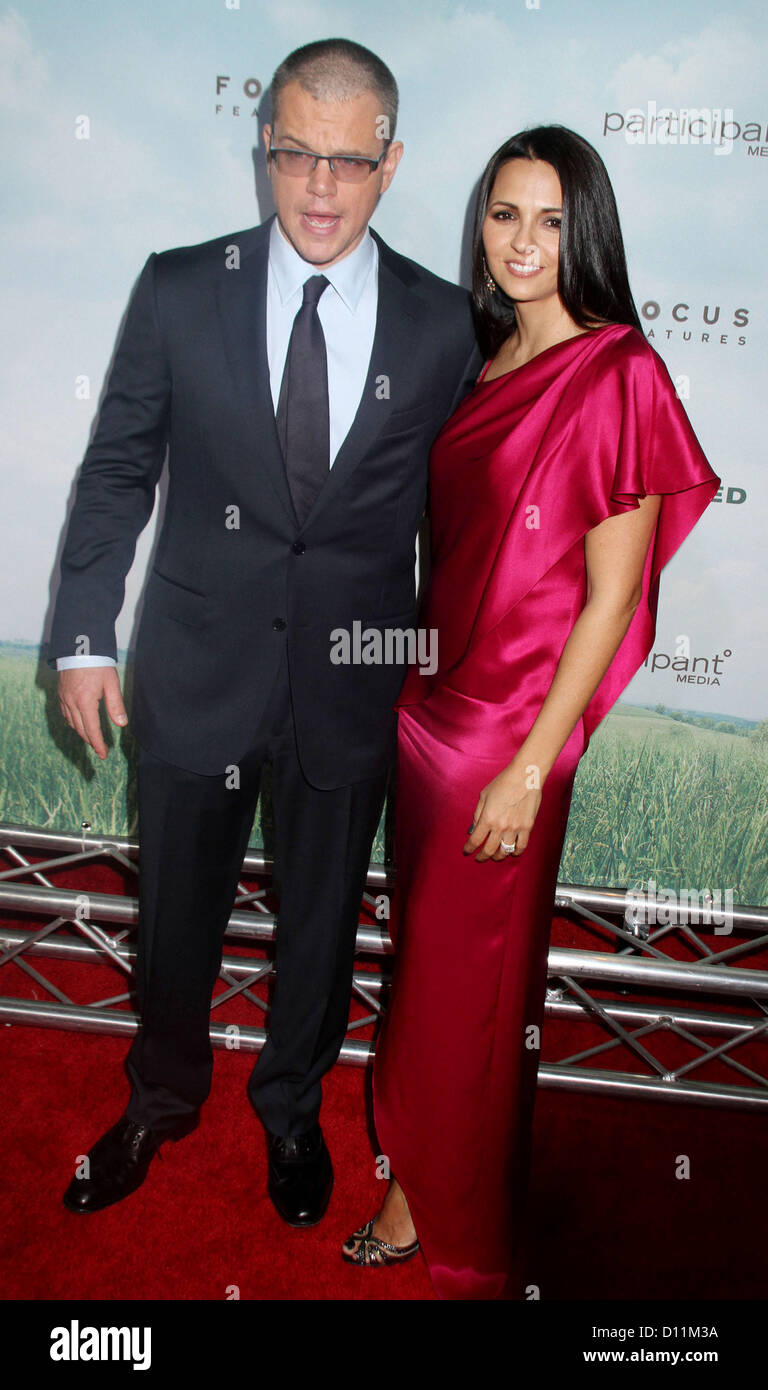 Dec. 4, 2012 - New York, New York, U.S. - Actor MATT DAMON and LUCIANA ...